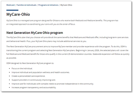 News for Ohio Medicaid Providers
