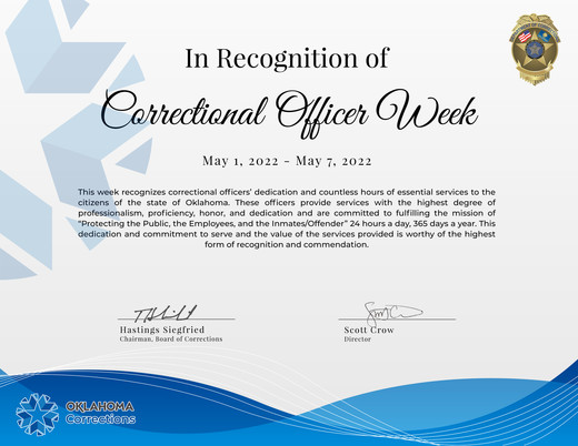 National Correctional Officer Week