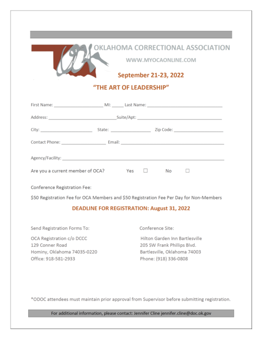 OCA 2022 Registration Form