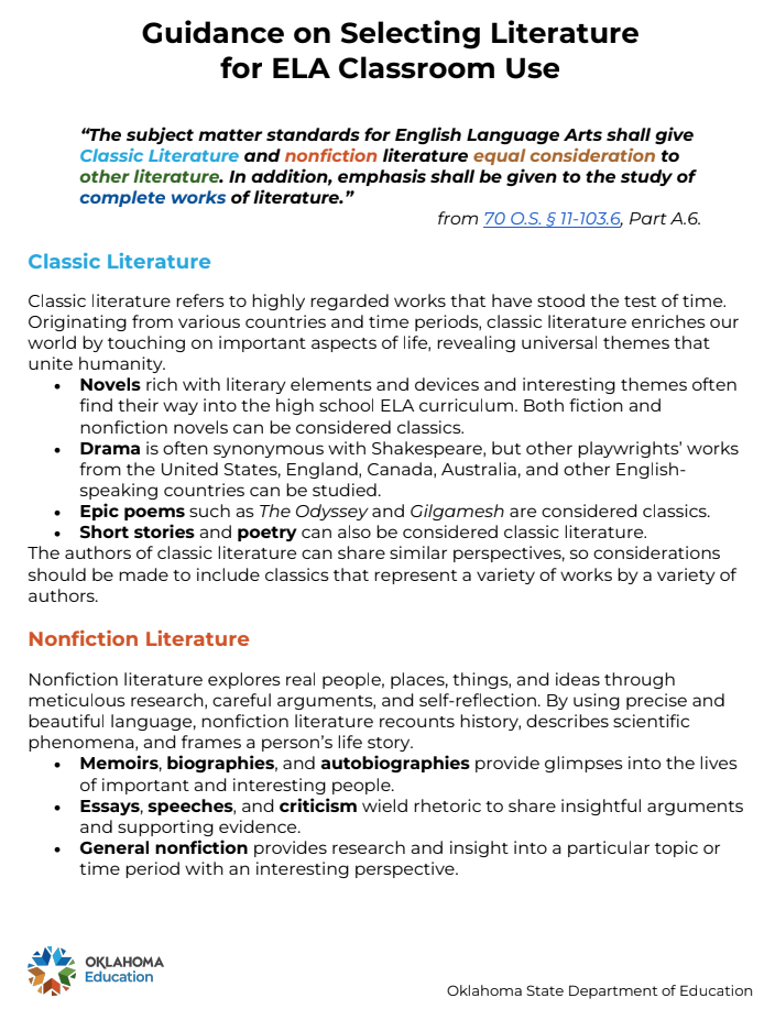 December 2024 Secondary ELAOK Newsletter