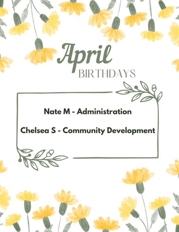 April Staff Newsletter