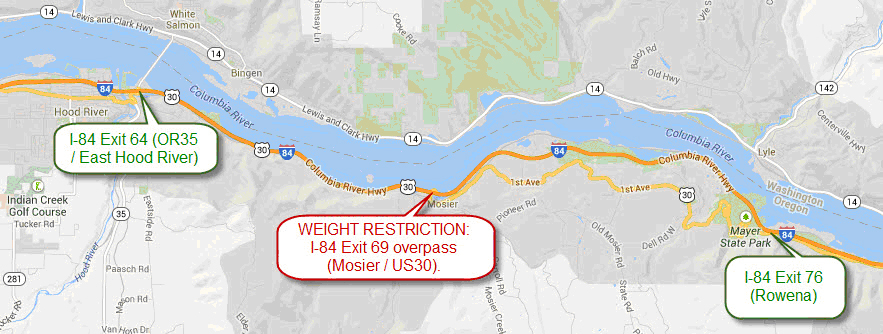 Mosier Bridge Restrictions