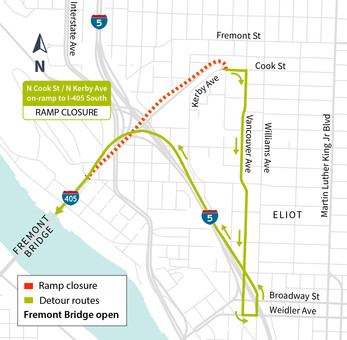 I-405 Ramps: Area ramp and lane closures