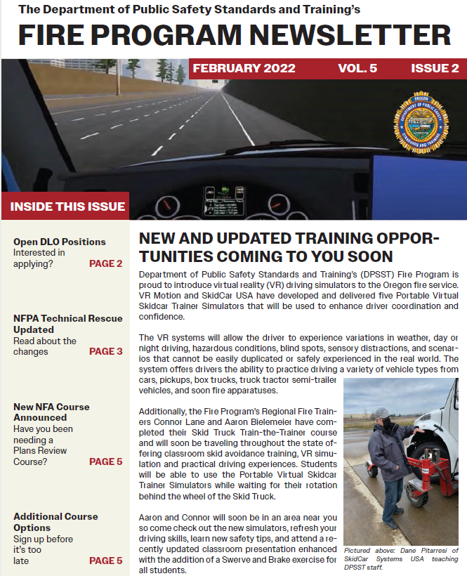 DPSST Fire Program Newsletter