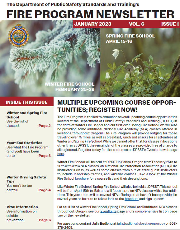 DPSST Fire Program Newsletter