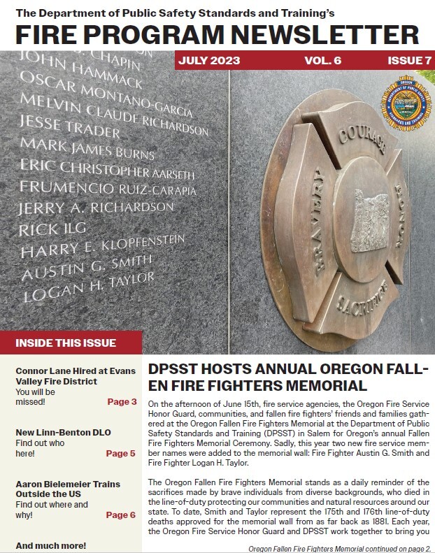 DPSST Fire Program Newsletter