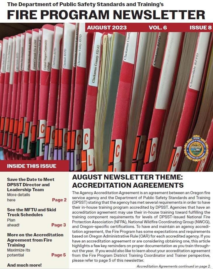 DPSST Fire Program Newsletter