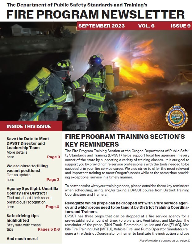 DPSST Fire Program Newsletter