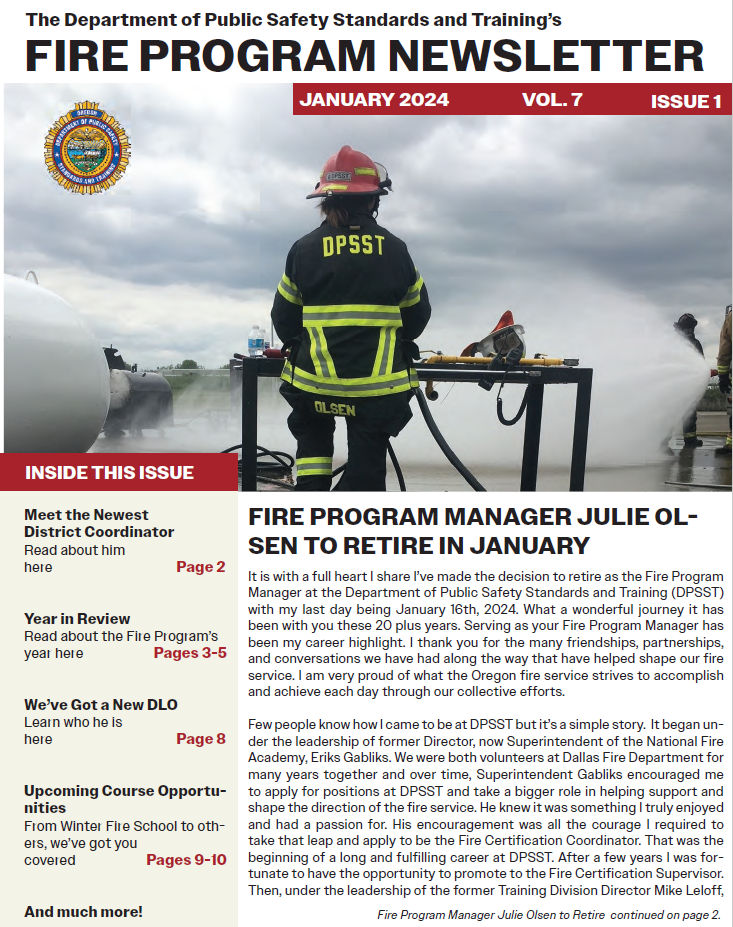 DPSST Fire Program Newsletter