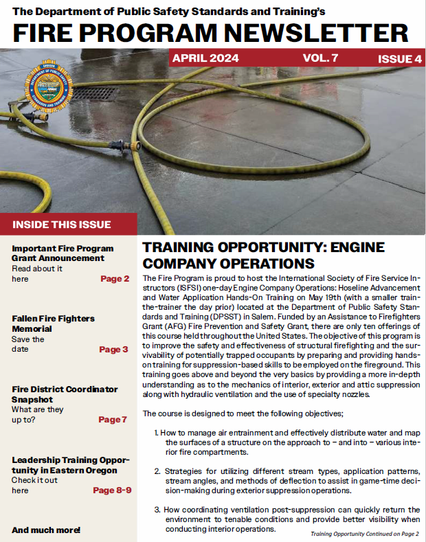 DPSST Fire Program Newsletter