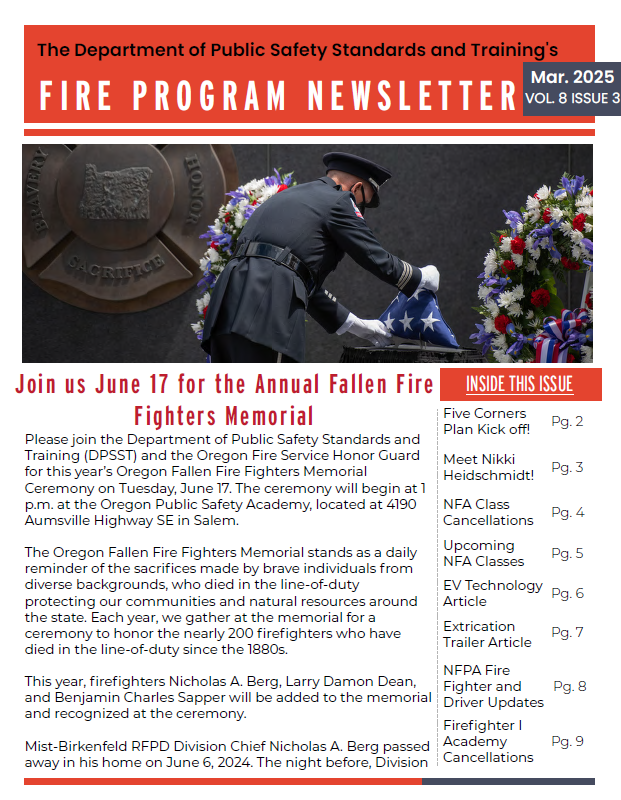 DPSST Fire Program Newsletter