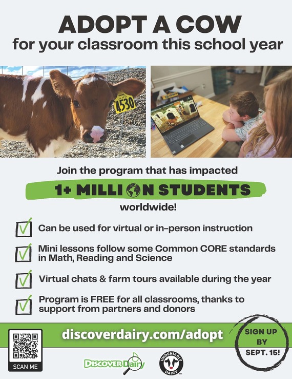 Adopt a cow for your classroom this school year!