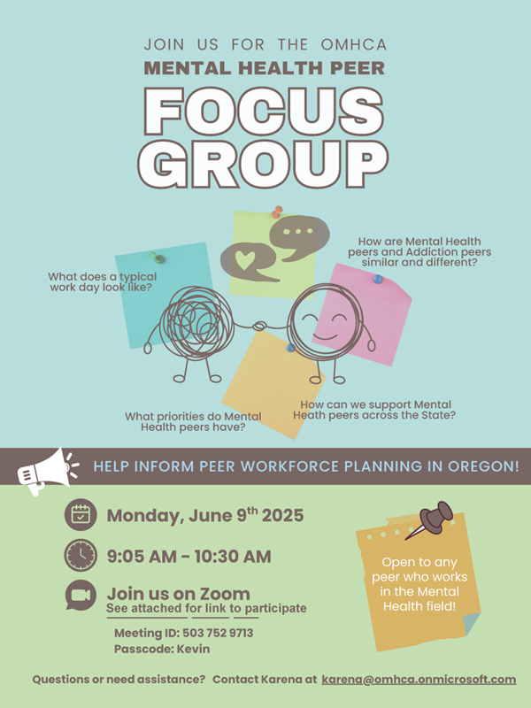 Mental Health Peer Focus Group on 6/9/2025