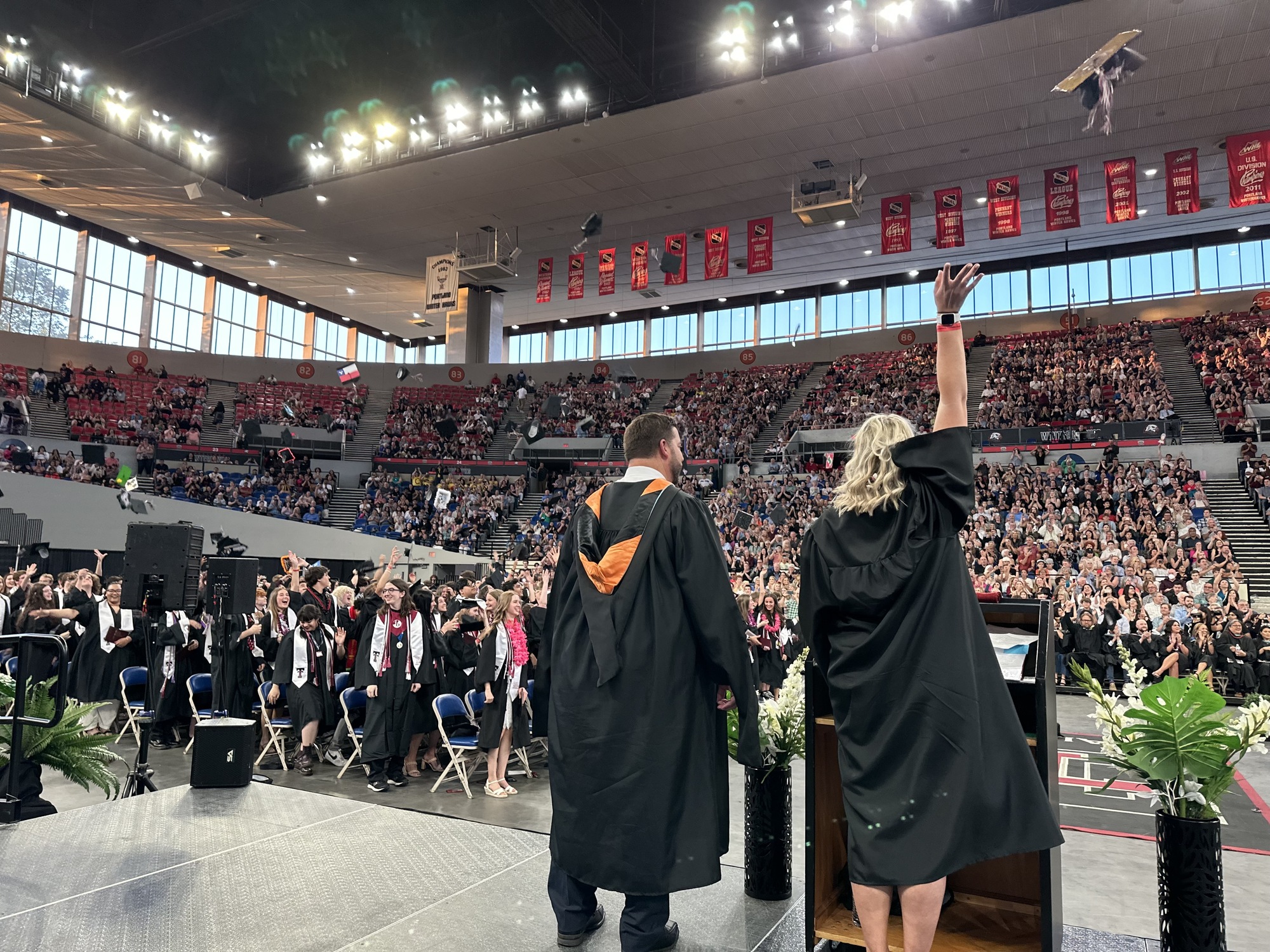 Fireworks and a celebration at the Memorial Coliseum