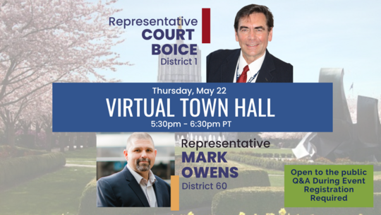 Town Hall TONIGHT - and Happy Memorial Day!