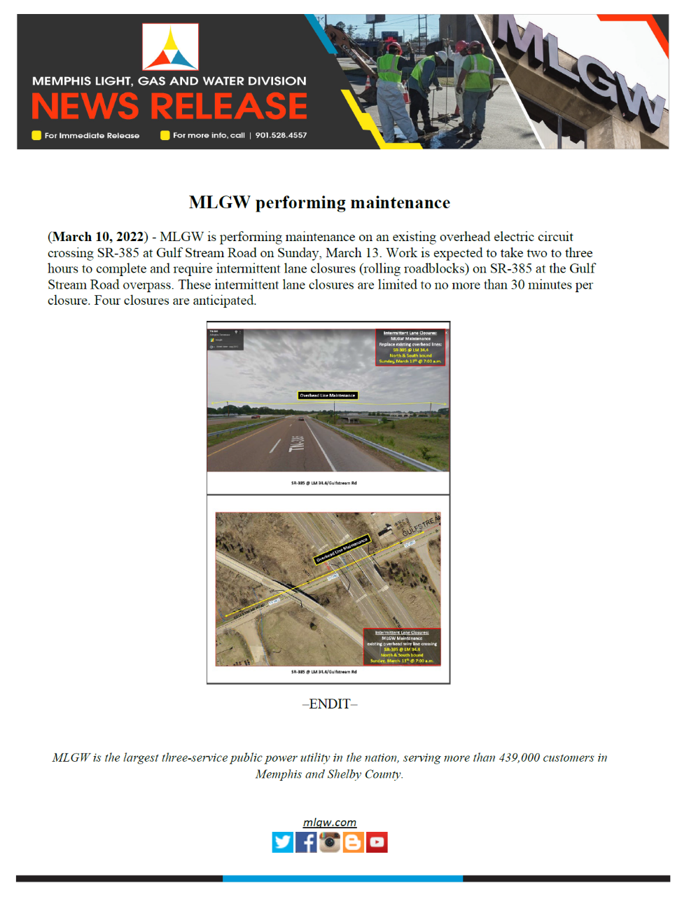 MLGW performing maintenance 3-13