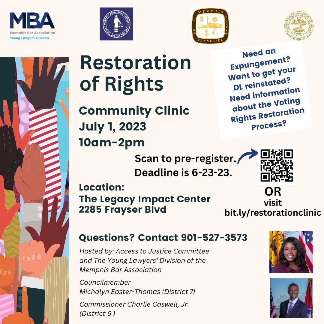 DISTRICT 7 PRESENTS: RESTORATION OF RIGHTS COMMUNITY CLINIC, SATURDAY ...