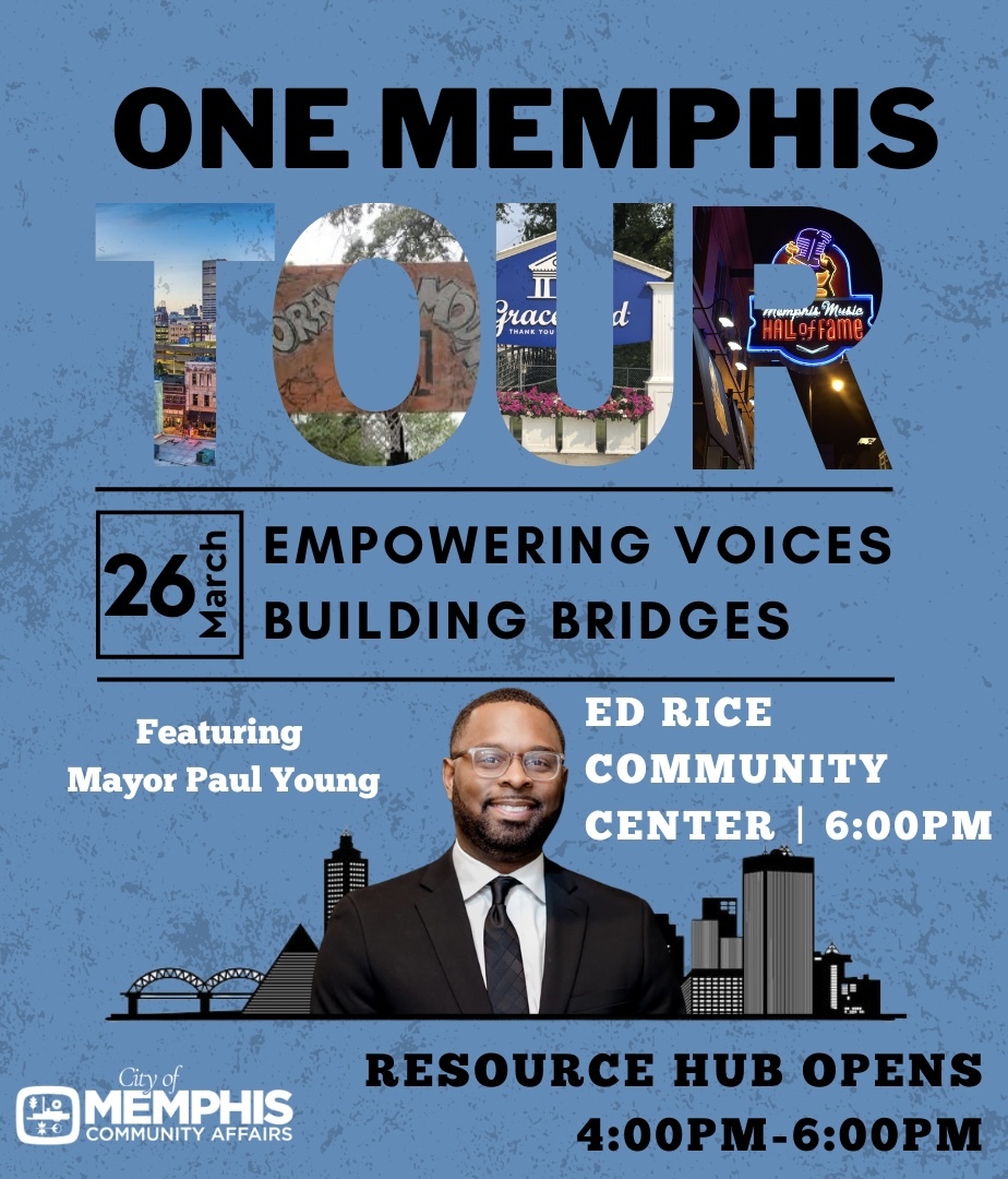 ONE MEMPHIS TOUR - MARCH 26 - ED RICE COMMUNITY CENTER - 6PM