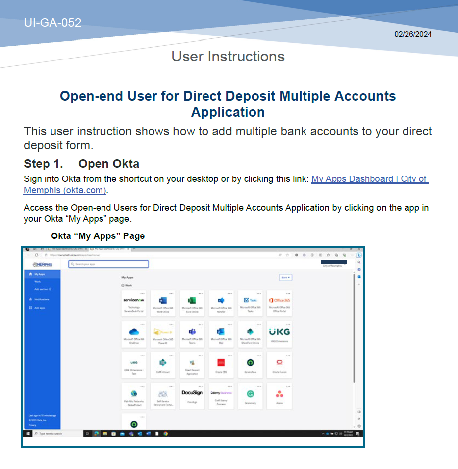 UPDATE - NEW Self Service Direct Deposit System for Multiple Accounts