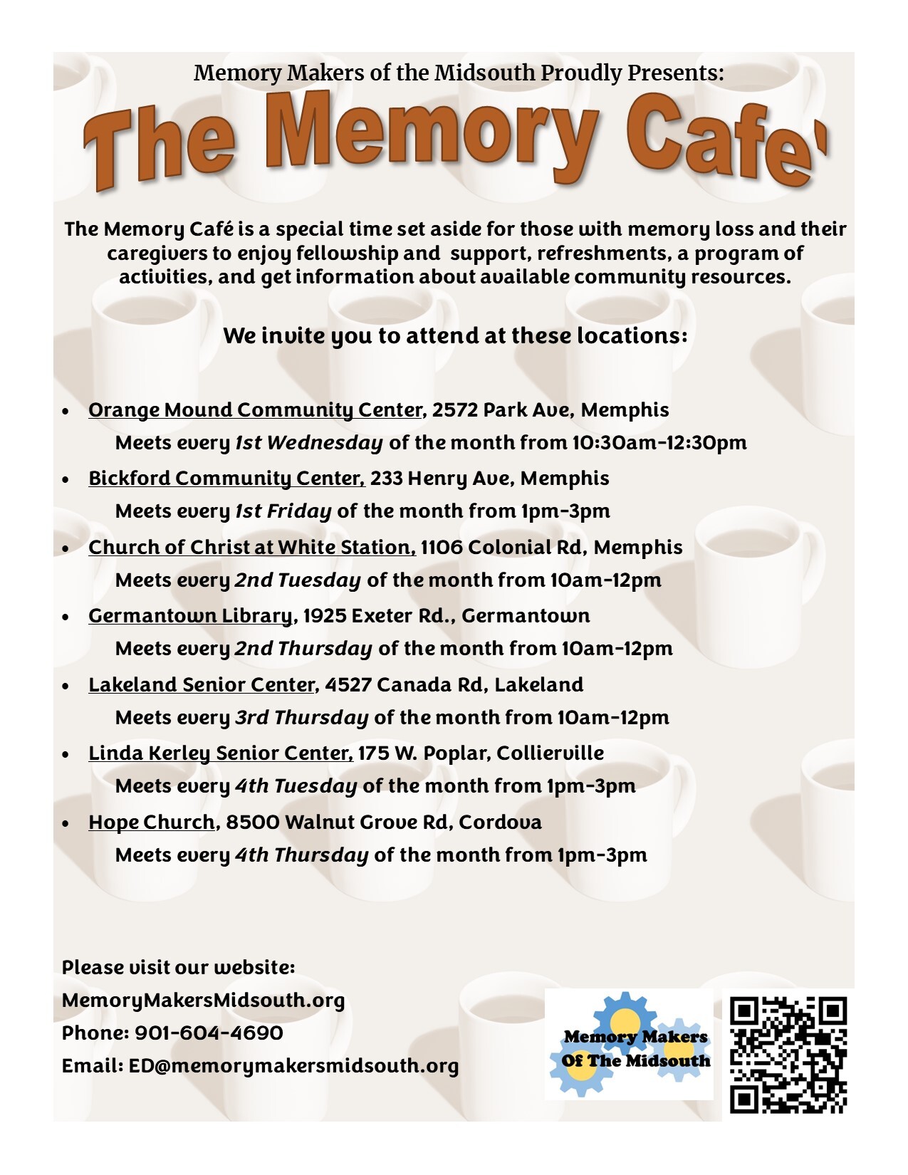 Memory Makers of the Midsouth The Memory Cafe