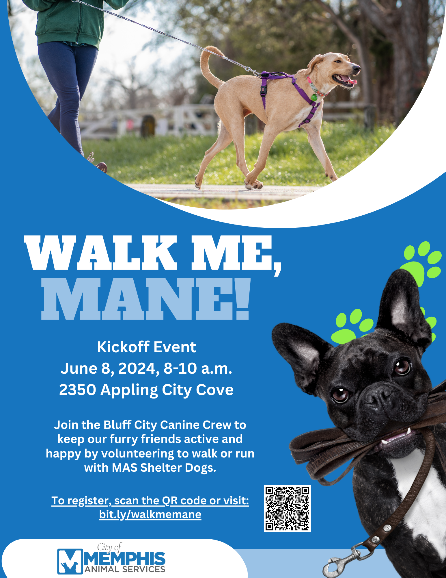 UPDATE...UPDATE ... Walk Me Mane Kick Off- June 8 from 8AM - 10AM