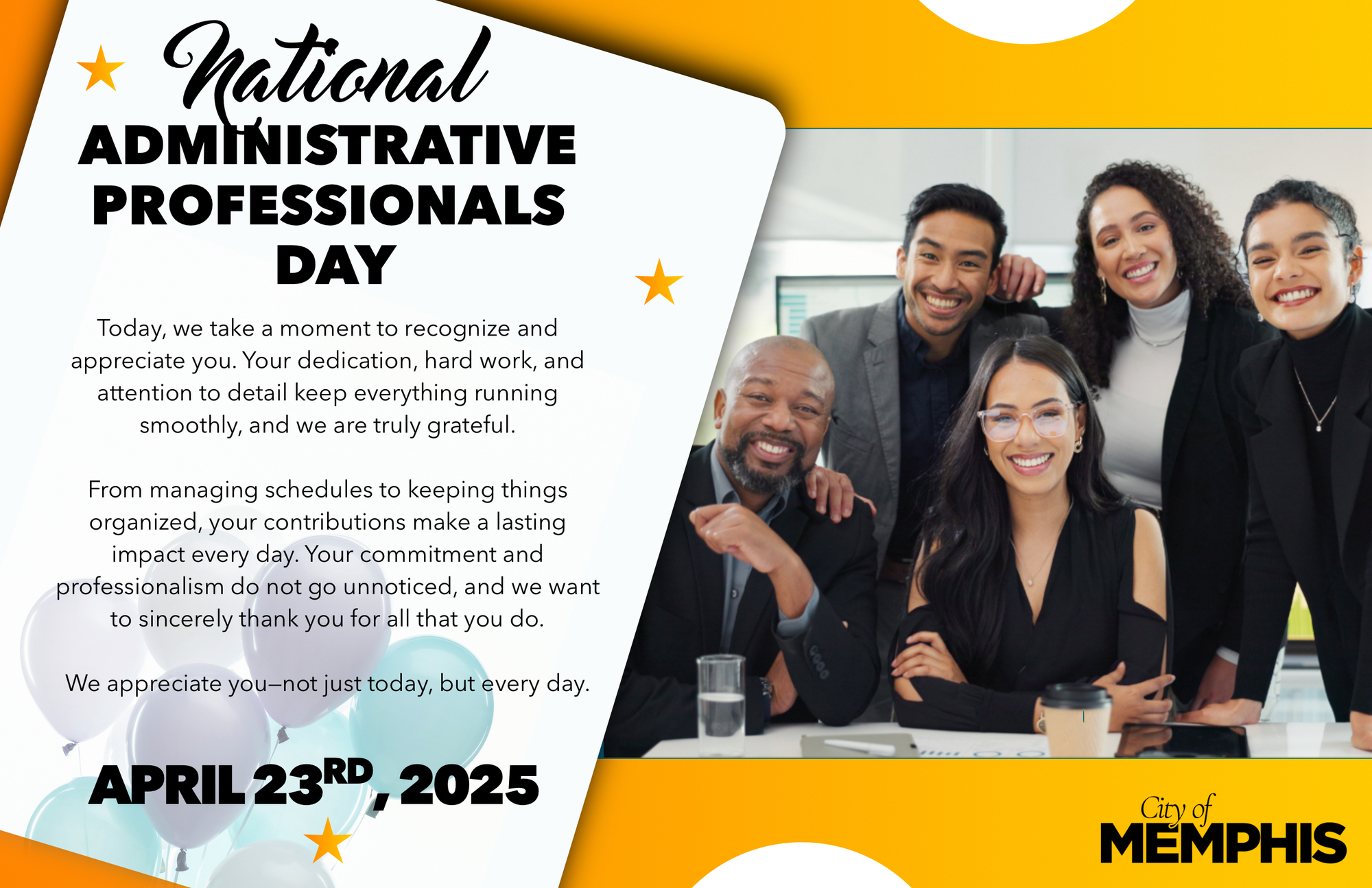 It's National Administrative Professionals Day! We appreciate you!