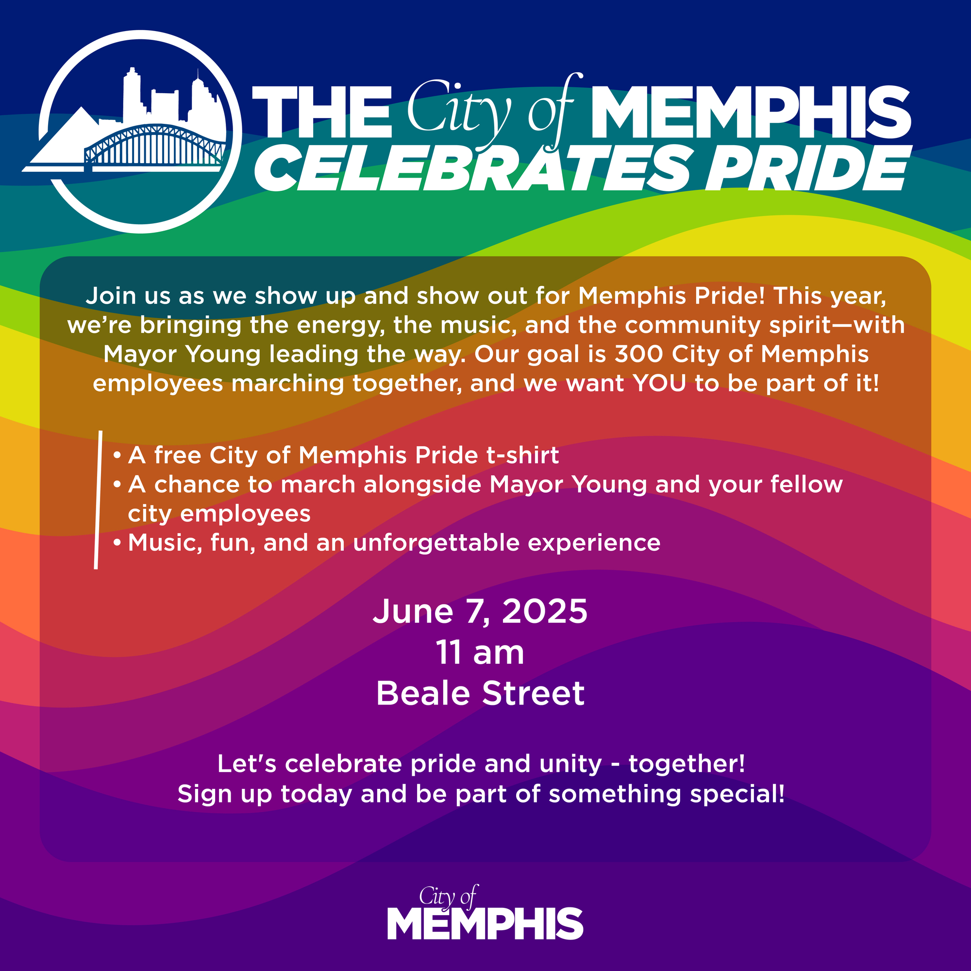 The City of Memphis Celebrates PRIDE on Beale Street - June 7 at 11AM