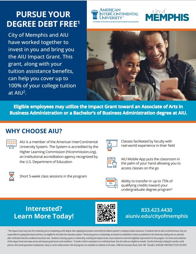 City Employees - Pursue Your Degree Debt Free with the AIU Impact Grant!