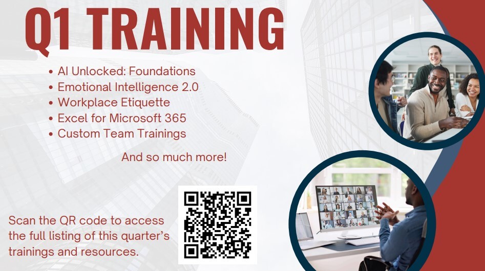 Q1 Professional Development Training Sessions are open....Sign up today!