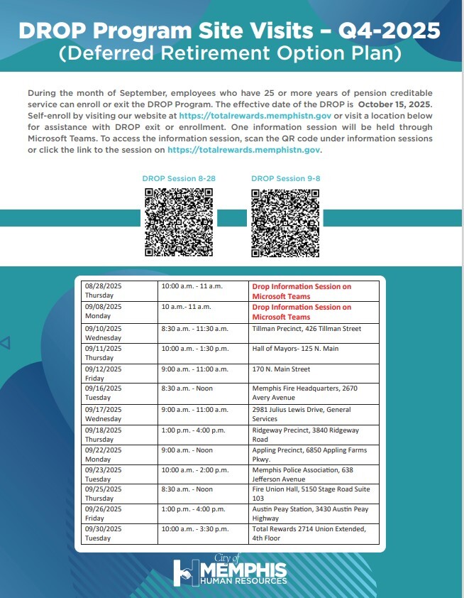 DROP Program Site Visits -September 2025 and Virtual Information ...