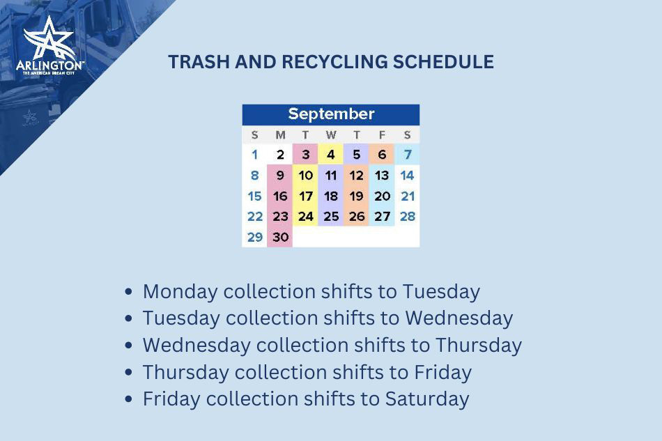 Labor Day Holiday Garbage Collection Schedule Changes and Other ...