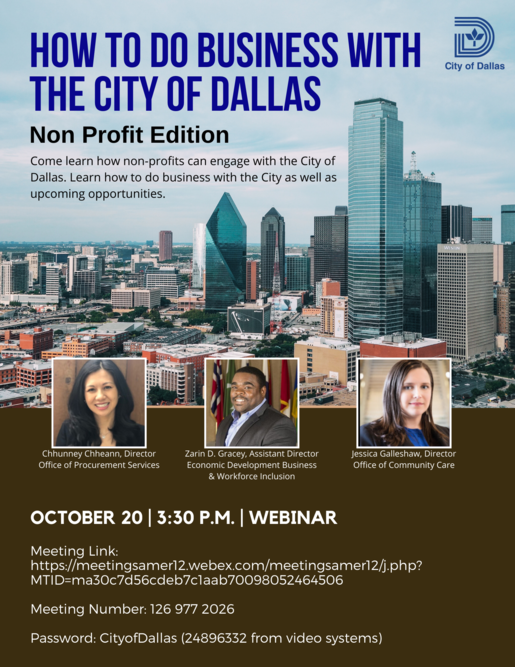 Webinar Invitation: How to do Business with the City of Dallas