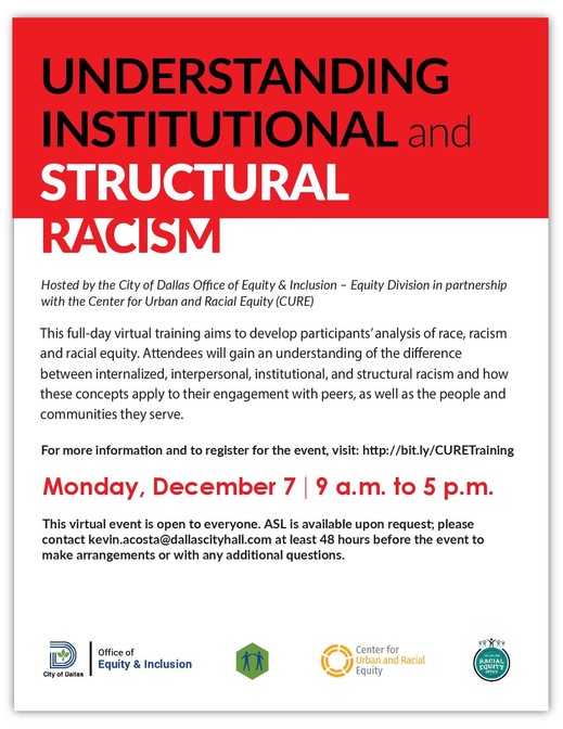 City of Dallas: Understanding Institutional and Structural Racism Training
