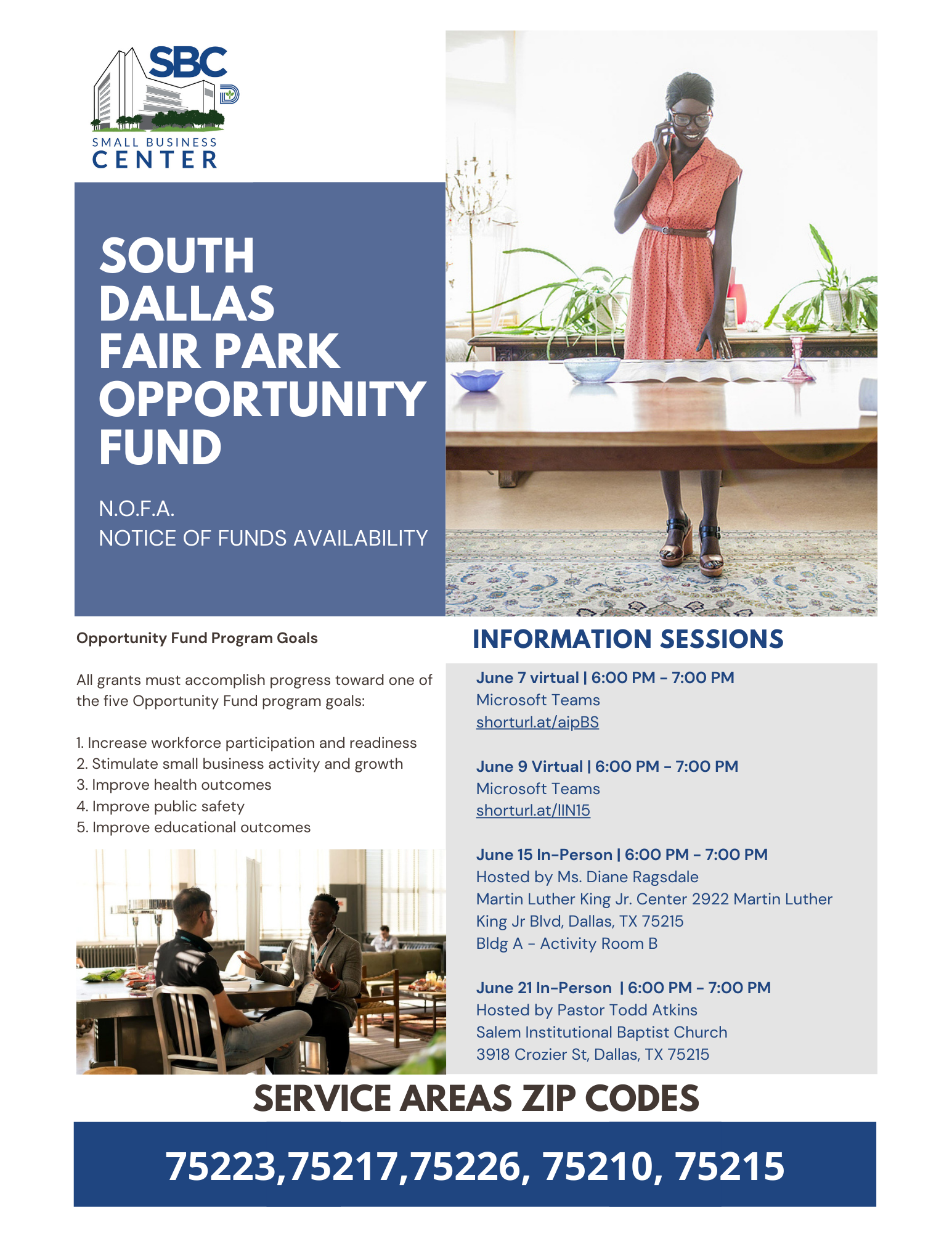 South Dallas/Fair Park Opportunity Fund NOFA Information Sessions