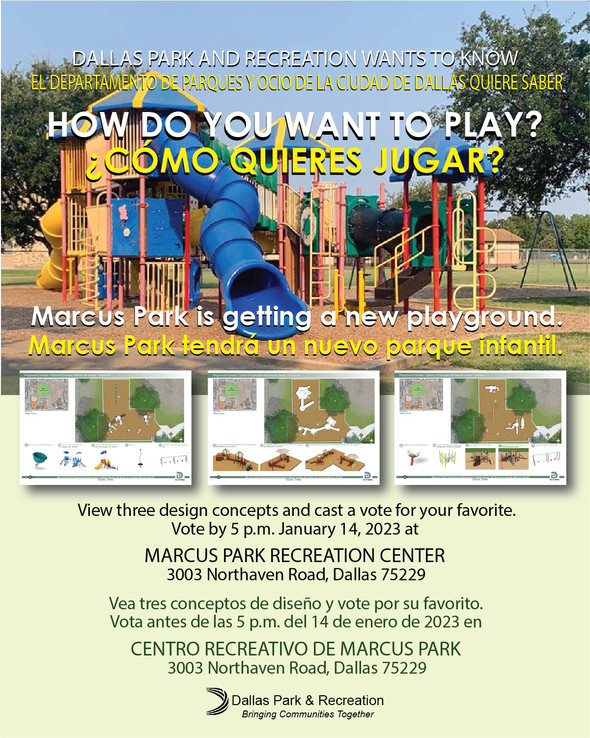 Marcus Park Playground Designs on Display! Tell Us Which is Your Favorite!