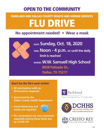 Dallas County Health & Human Services and Parkland host Flu Drive this ...