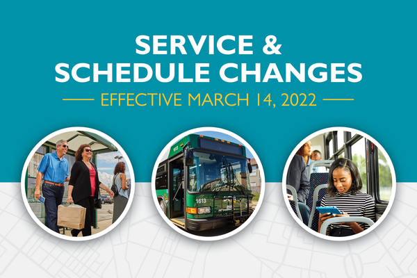 DCTA Schedule Changes Effective March 2022
