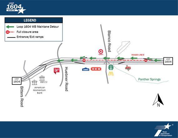 Loop 1604 North Expansion Project | Major Closure Notice