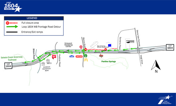 Loop 1604 North Expansion Project | Major Closure Notices
