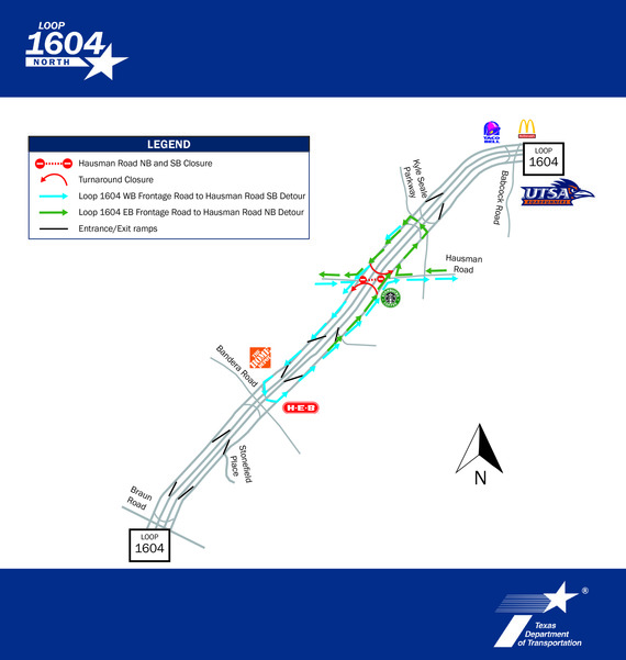 Loop 1604 North Expansion Project | Major Closure Notices