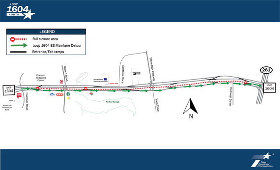 Loop 1604 North Expansion Project | Major Closure Notice: EB Loop 1604 ...