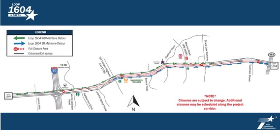 Loop 1604 North Expansion Project | Major Closure Notice: I-10 to Stone ...
