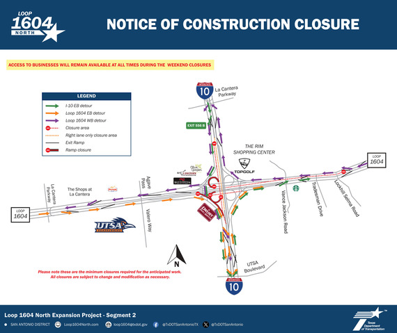Loop 1604 North Expansion Project | Closure Notice: Minor closures at ...