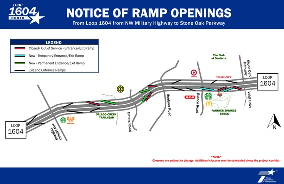 Loop 1604 North Expansion Project | New Ramps: N.W. Military Highway to ...