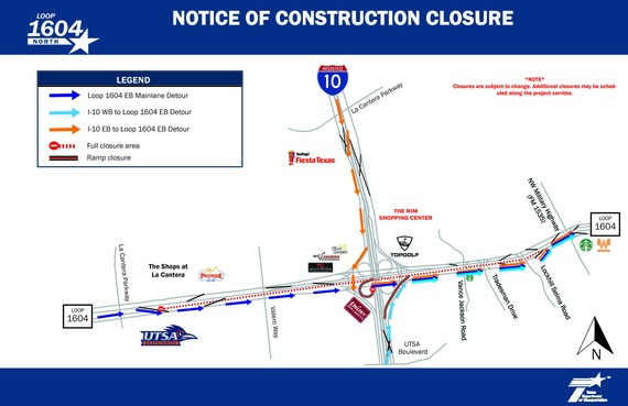 Loop 1604 North Expansion Project | Closure Notice: EB Loop 1604 at I ...