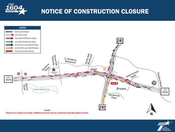 Loop 1604 North Expansion Project | Closure Notices