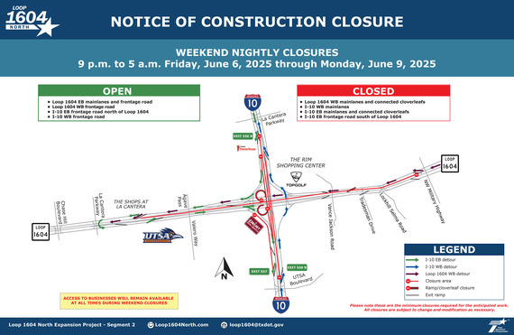 Loop 1604 North Expansion Project | Weekend Closures