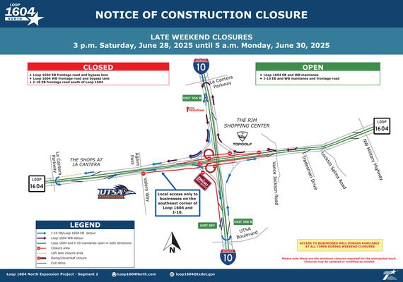 Loop 1604 North Expansion Project | Weekend Closures