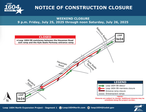 Loop 1604 North Expansion Project | Weekend Closures