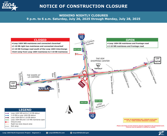 Loop 1604 North Expansion Project | Weekend Closures